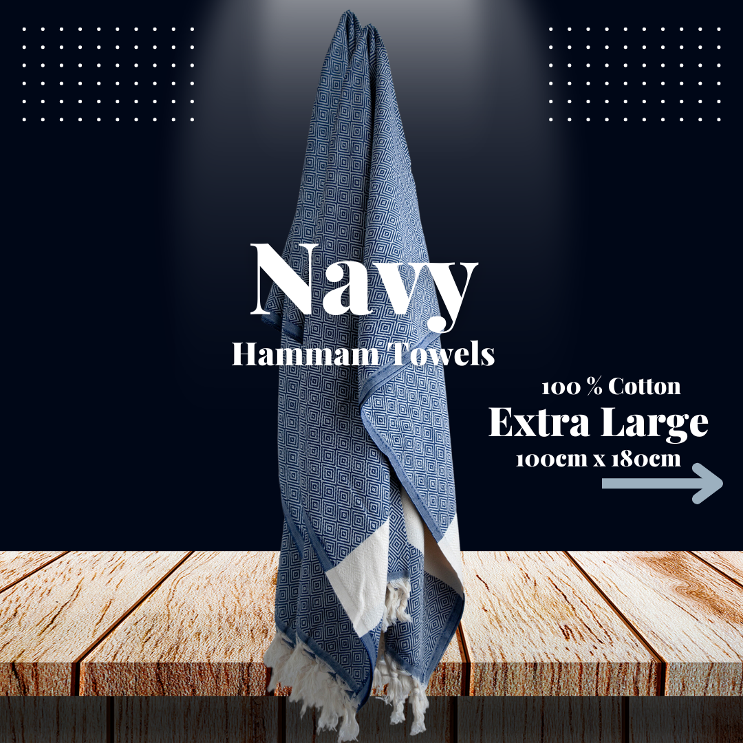 Turkish Hammam Towel – Navy Blue - H for Hammam - Turkish Hammam Towels ...