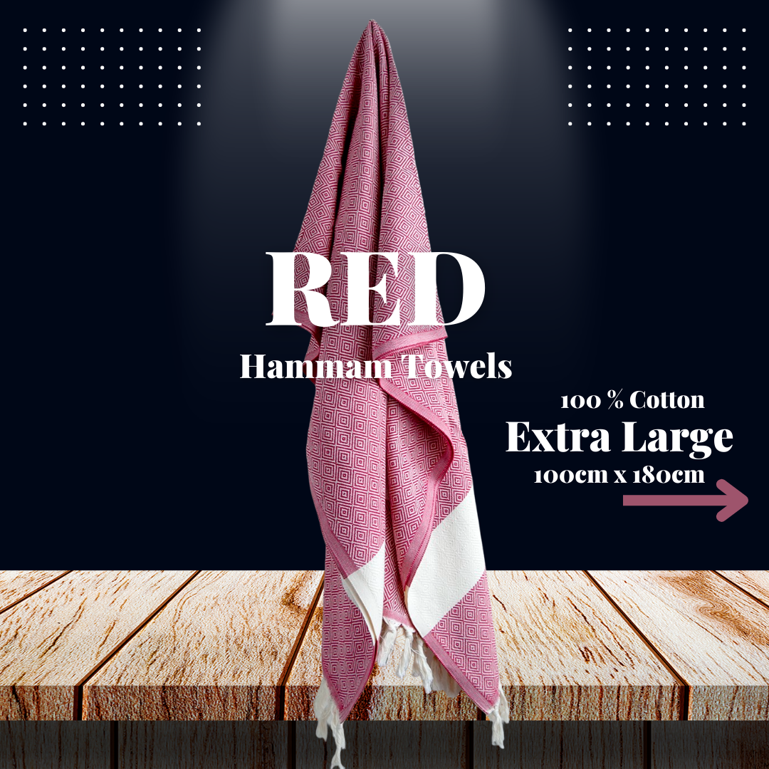 Turkish Hammam Towel – Red - H for Hammam - Turkish Hammam Towels, Sofa Throws & Bathrobes