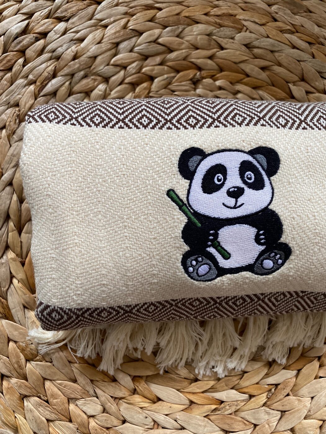 Turkish Hammam Towel featuring Panda Cub